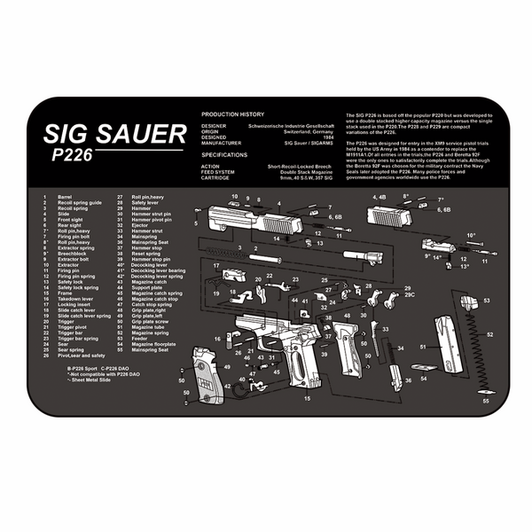 Sig Sauer P226 Gun Cleaning Mat – Shooters Mart